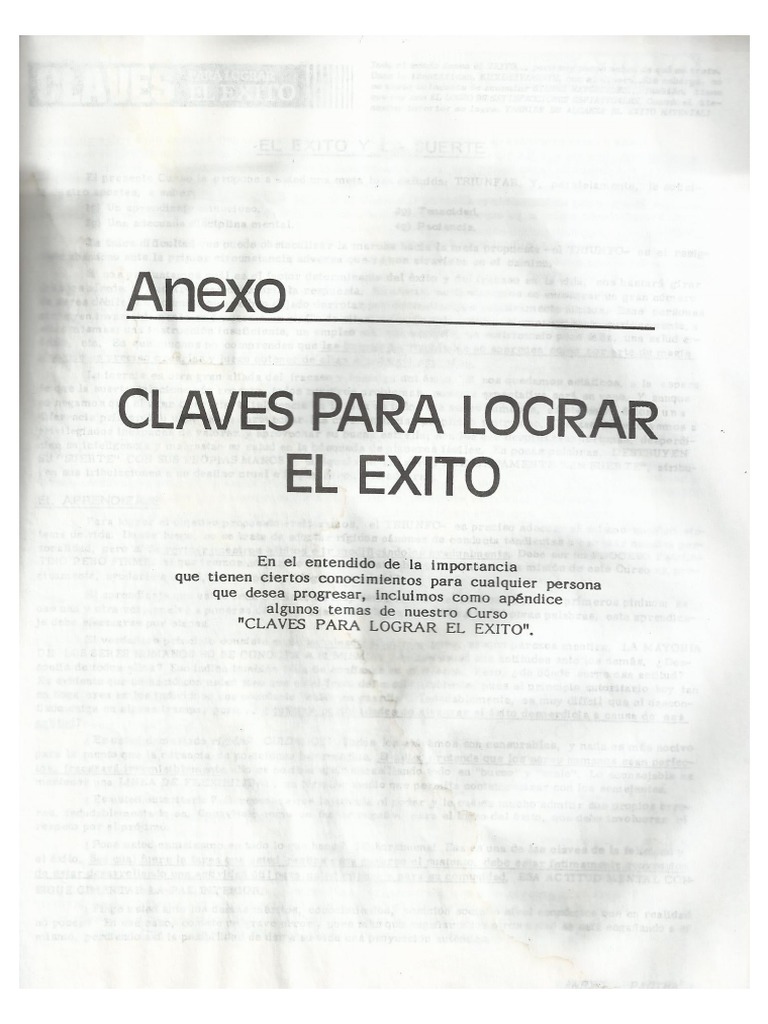 Claves para Lograr El Exito | PDF