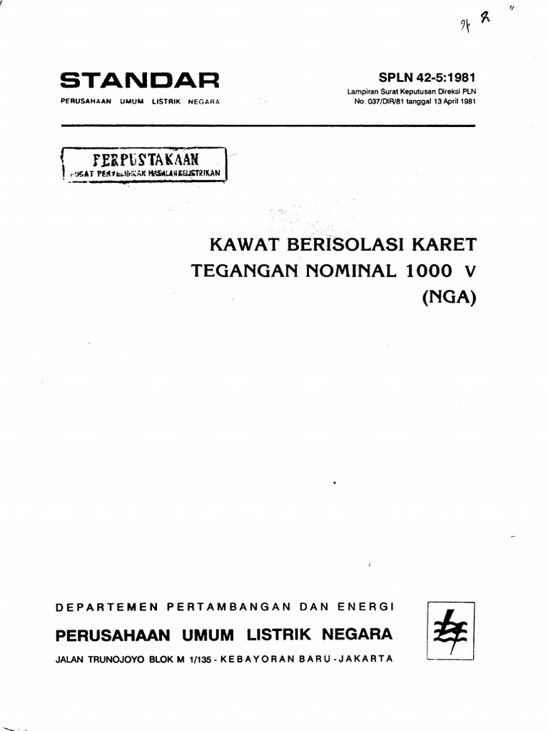 SPLN 42-5 - 1981 Kabel Nga | PDF