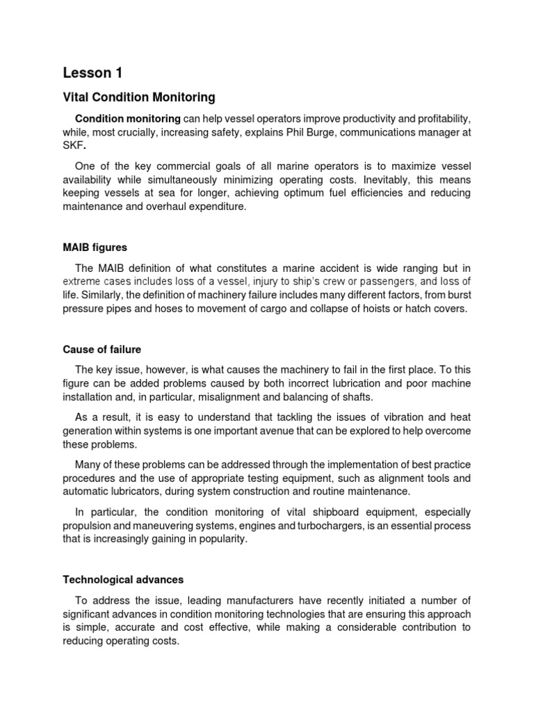 Introduction to Condition Monitoring Technologies and Techniques for ...