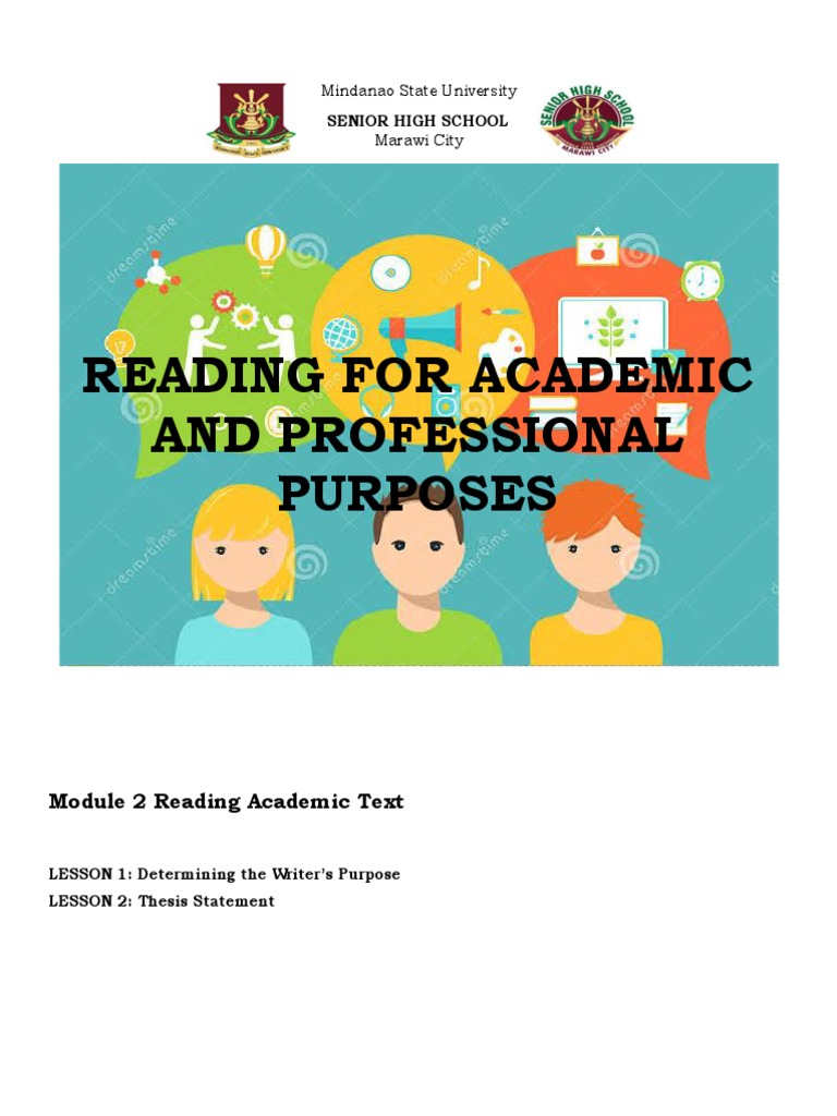 Reading For Academic and Professional Purposes: Senior High School ...