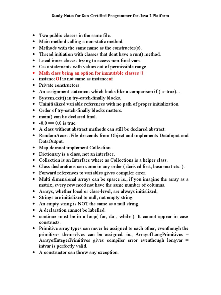 Math Class Being An Option For Immutable Classes !!: Study Notes For ...