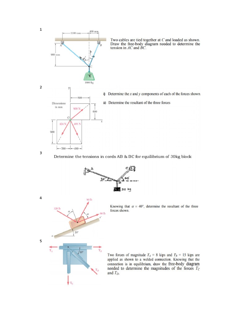 Applied Mechanics Tutorial I - Equilibrium of Particles | PDF