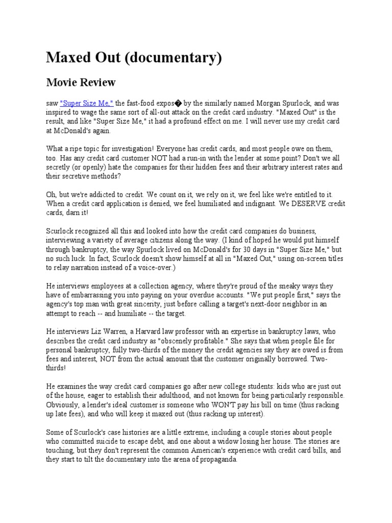 Maxed Out | PDF | Finance & Money Management | Credit