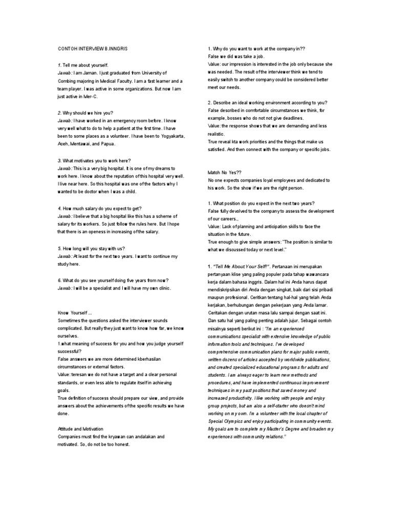Contoh Interview | PDF