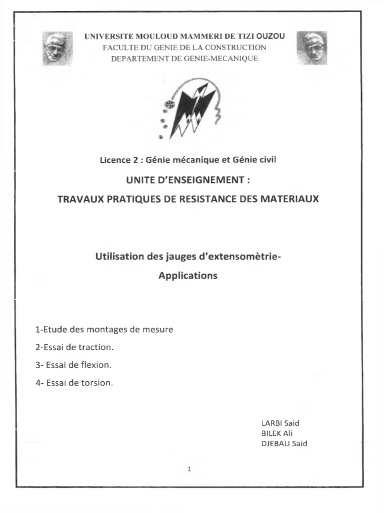 TP RDM | Descargar gratis PDF | Résistance des matériaux | Élasticité (Physique)