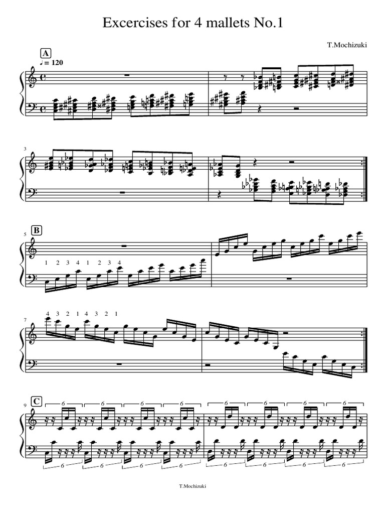 Excercises For 4 Mallets 1 | PDF