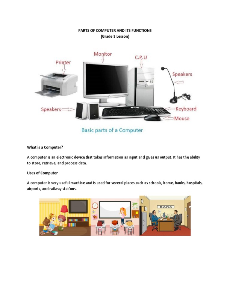Parts of Computer and Its Functions | PDF