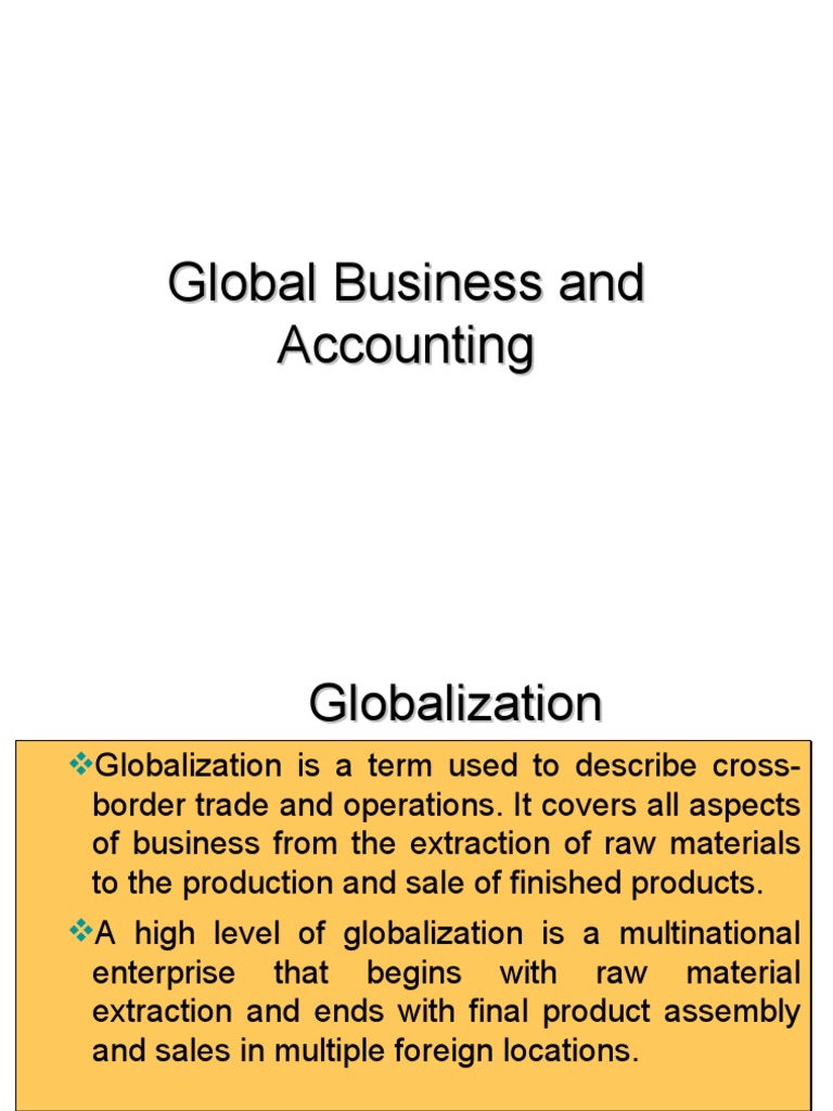 Global Business and Accounting Guide | PDF | International Financial ...