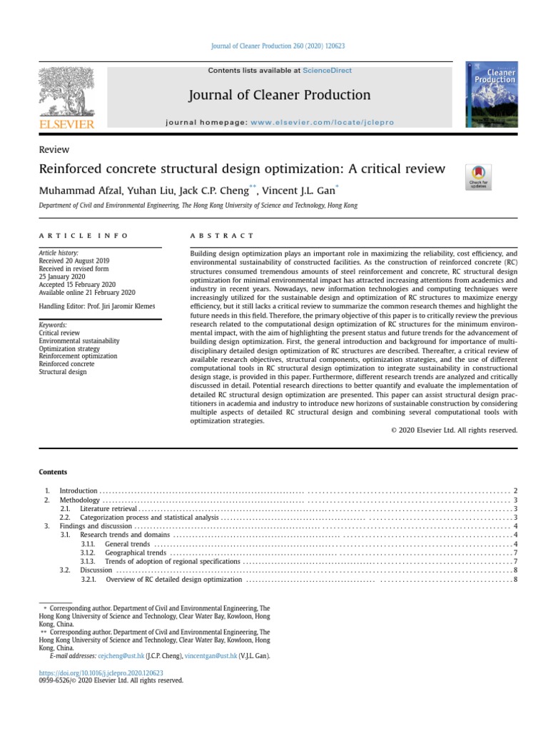 Journal of Cleaner Production: Muhammad Afzal, Yuhan Liu, Jack C.P ...