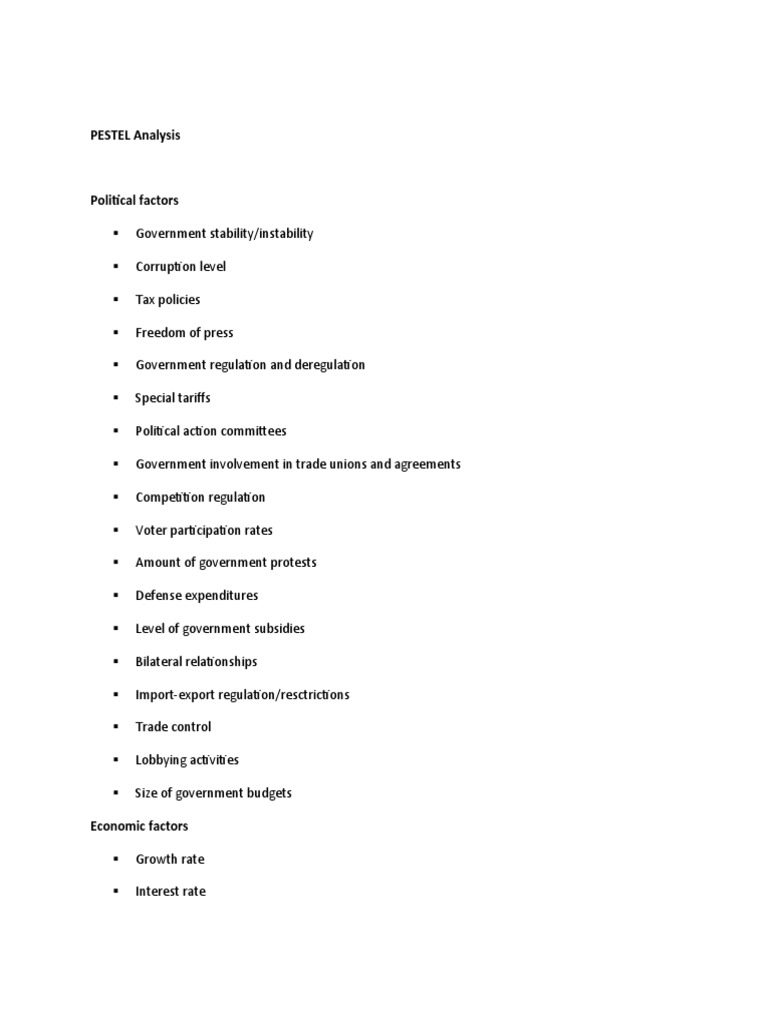 PESTEL Analysis | PDF | Swot Analysis | Business