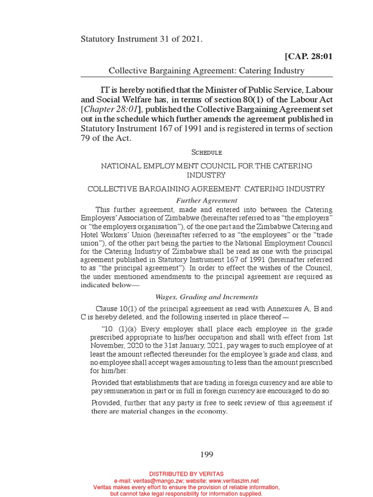 NEC Catering Industry | PDF | Collective Bargaining | Employment