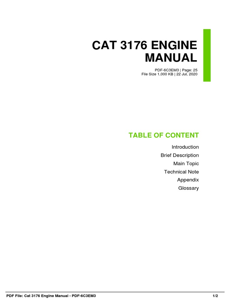 Cat 3176 Engine Manual: Table of Content | PDF | Computers