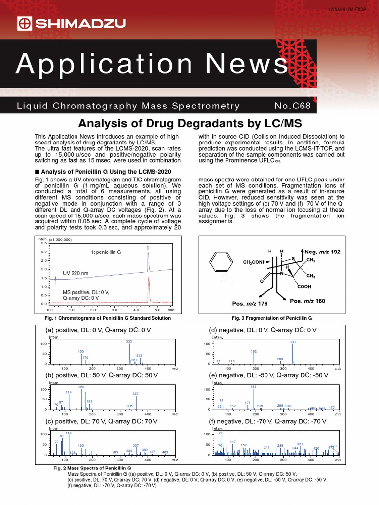 Penicillin Fragmentation - LCMS Analysis of Drug Degradants | PDF ...