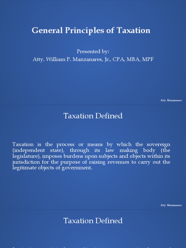 Principles of Taxation in the Philippines | PDF | Taxation In The ...