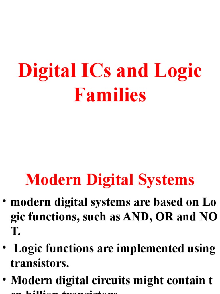 Digital Ics and Logic Families | PDF | Technology & Engineering