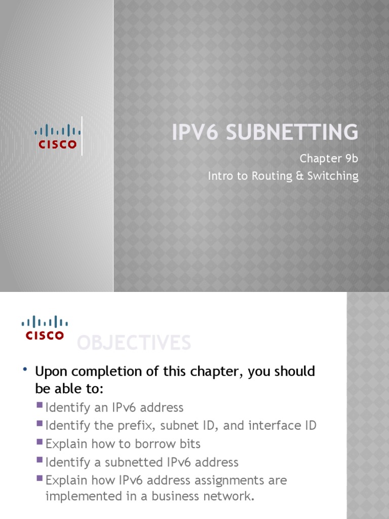 Chapter 9b IPv6 Subnetting | PDF | Ip Address | I Pv6