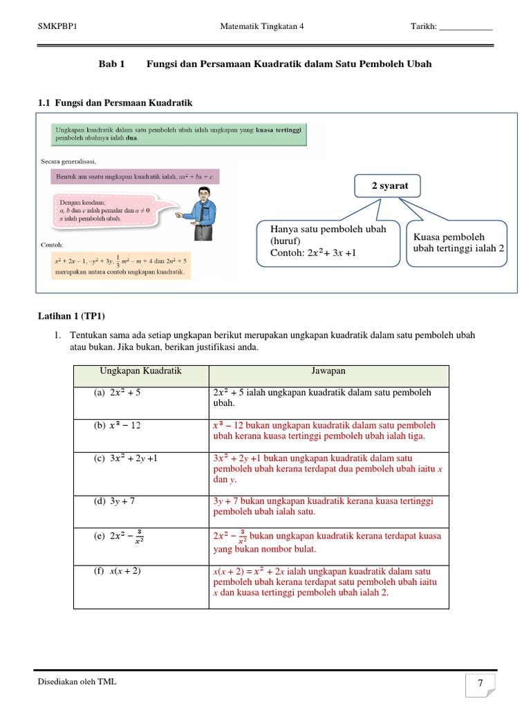 Maths Module Tingkatan 4 Bab 1 Edisi Guru - Tah | PDF