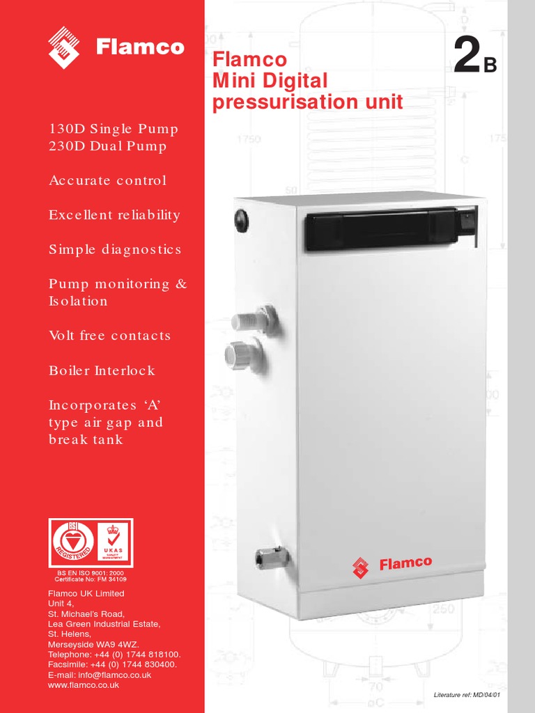 Flamco Mini Digital Pressurisation Unit | PDF | Pump | Electrical ...