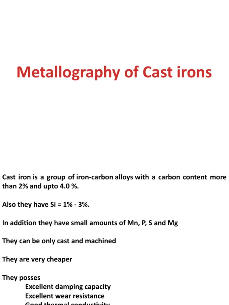Cast Iron Microstructure Overview | PDF | Cast Iron | Iron