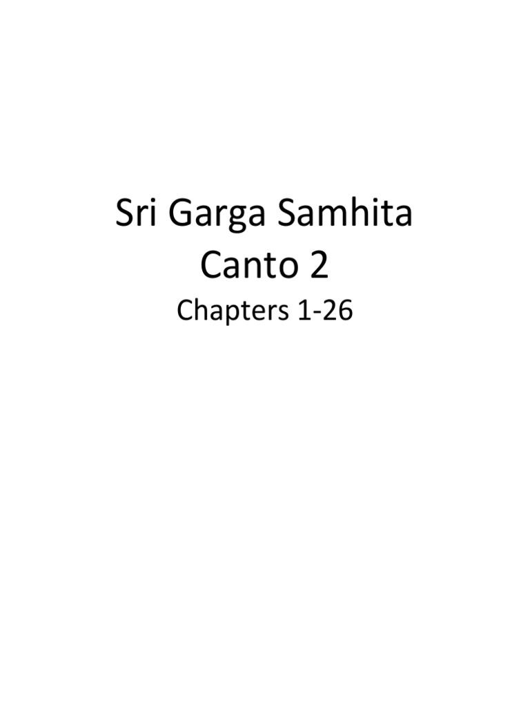 Garga Samhita Canto 2 | PDF | Vishnu | Hindu Mythology