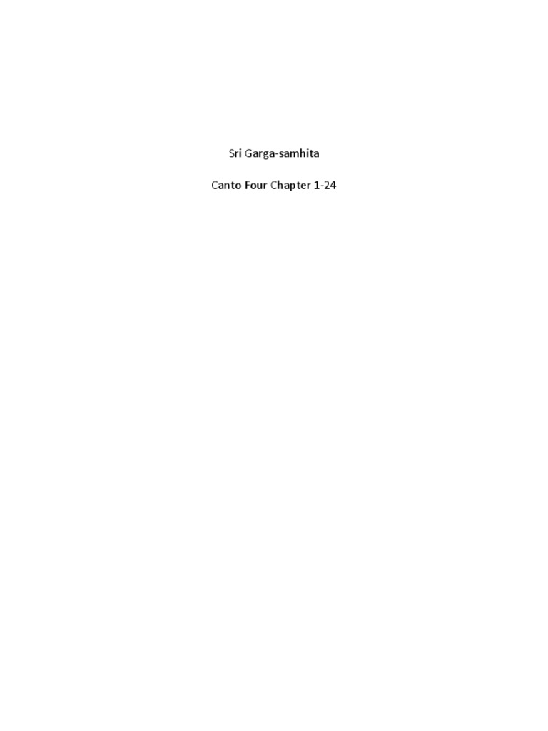 Garga Samhita Canto 4 | PDF | Hindu Mythology | Hindu Literature