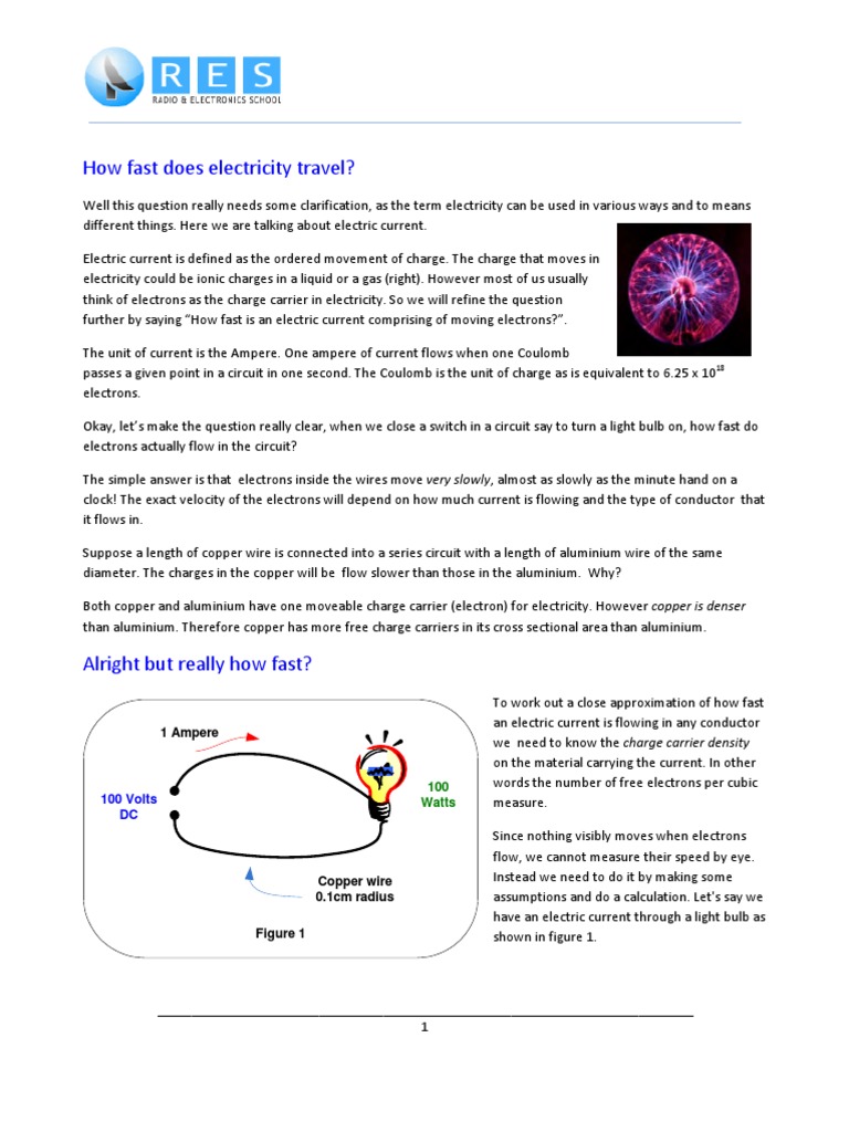 Speed of Electricity | PDF