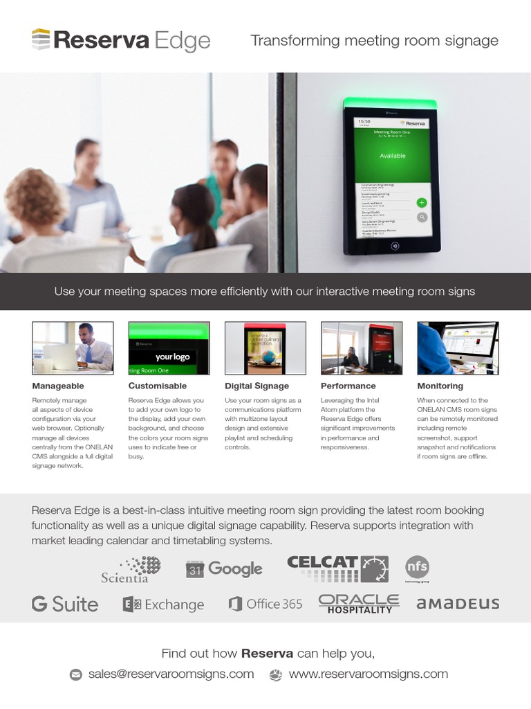 Reserva Edge Brochure | PDF | Touchscreen | Information And Communications Technology