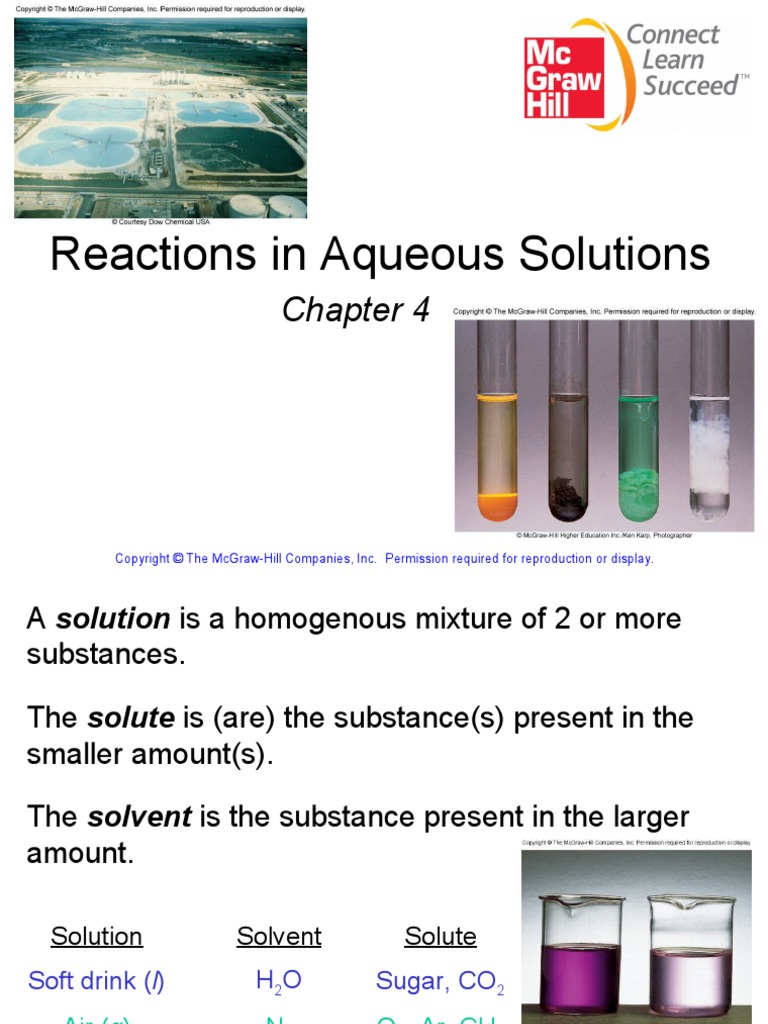 Chapter 4 Reactions in Aqueous Solution | PDF | Acid | Mole (Unit)