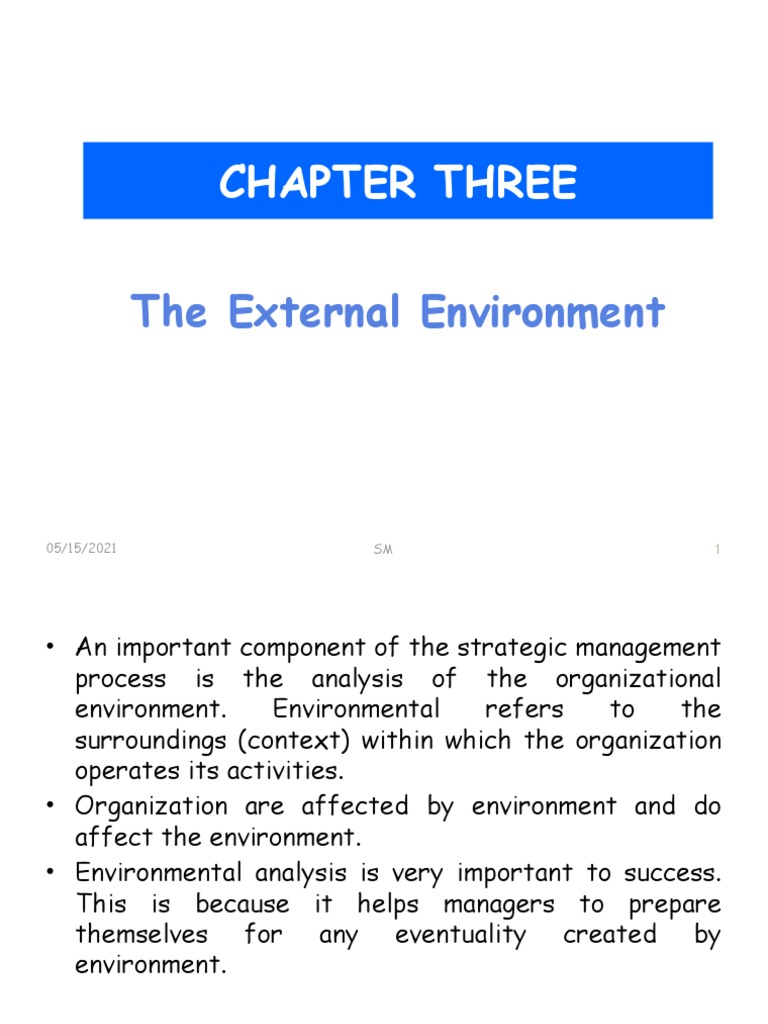 Chapter Three: The External Environment | PDF | Swot Analysis | Fiscal ...