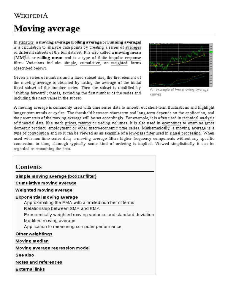 Moving Average | PDF | Moving Average | Analysis