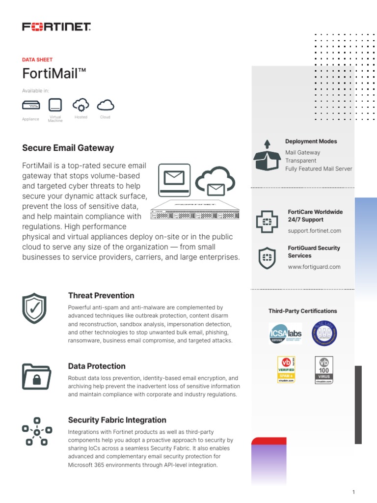 Fortimail™: Secure Email Gateway | PDF | Email Spam | Proxy Server