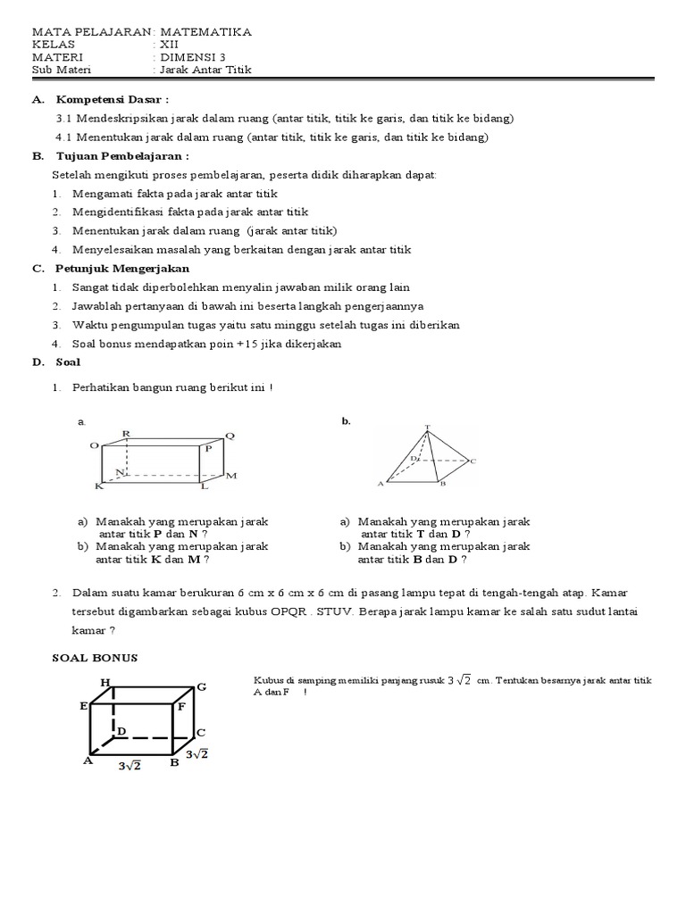 Jarak Antar Titik | PDF