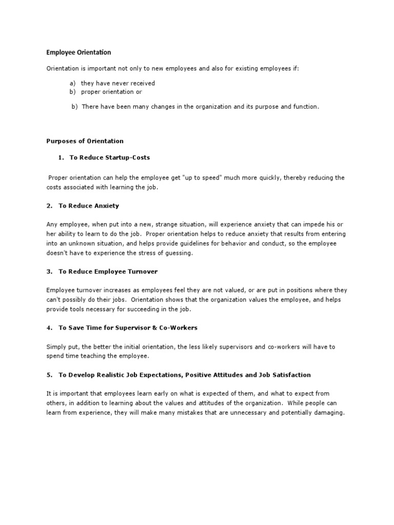 Effective Employee Orientation Guide | PDF | Employment | Business