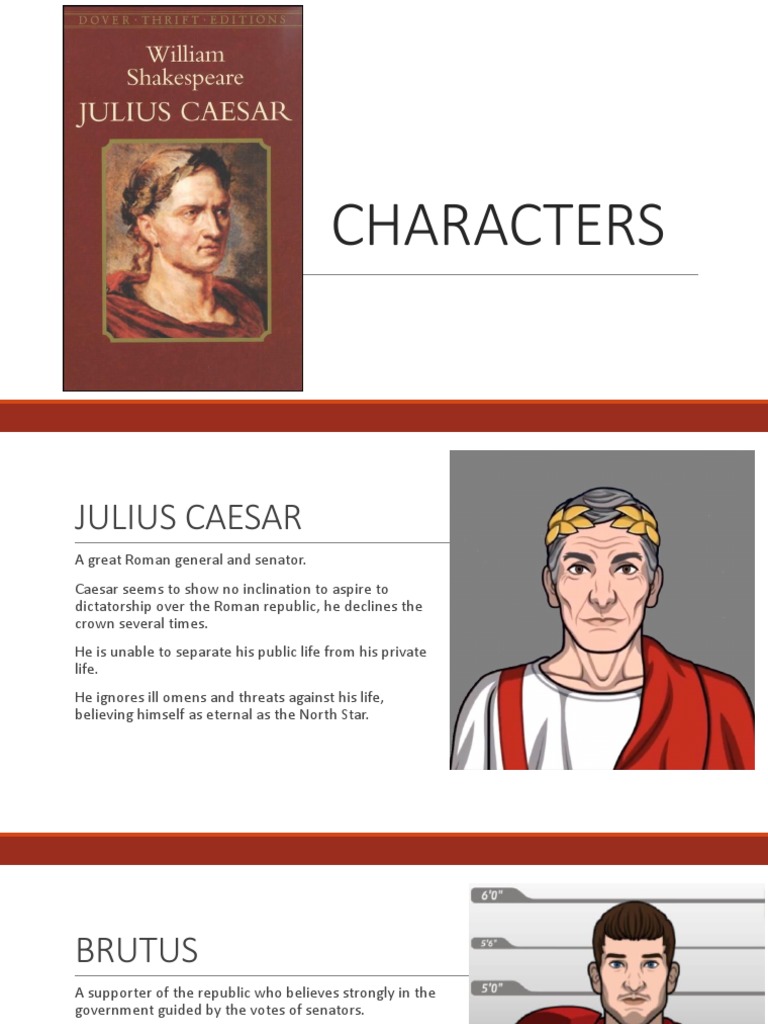 Characters of Julius Caesar | PDF | Julius Caesar | Mark Antony