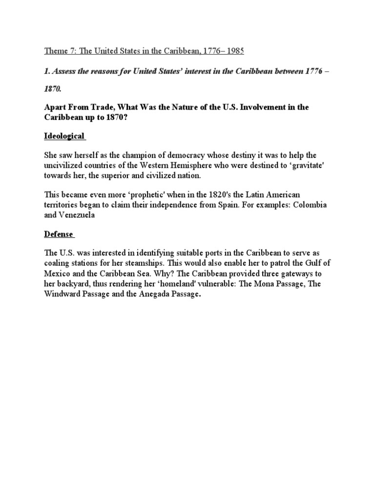 THEME 7 US in The Caribbean Complete With Objectives | PDF | Fidel ...