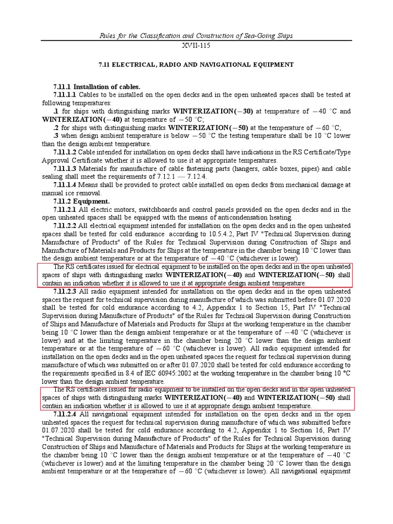Rules For The Classification and Construction of Sea-Going Ships | PDF ...