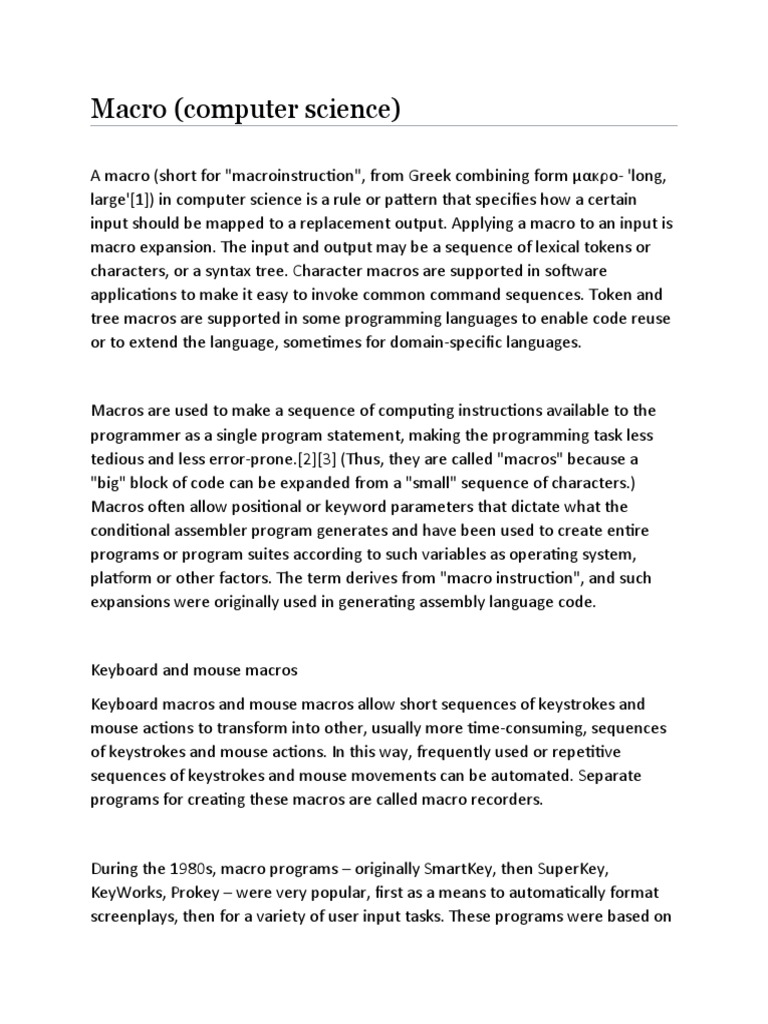 Macro (Computer Science) | PDF | Macro (Computer Science) | Software ...