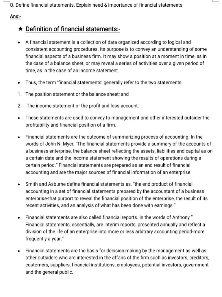 Financial Statements | PDF