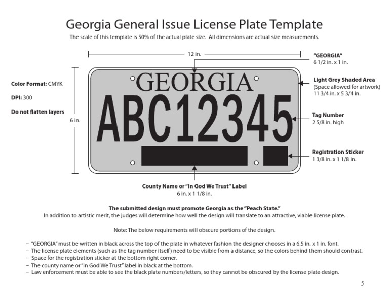 Georgia License Plate Guidelines Summary | Download Free PDF | Vehicle ...