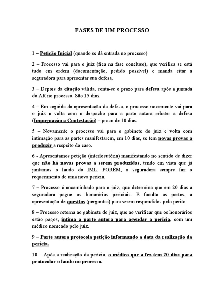 Fases Processuais | PDF | Juiz | Judiciário (sistema de justiça)