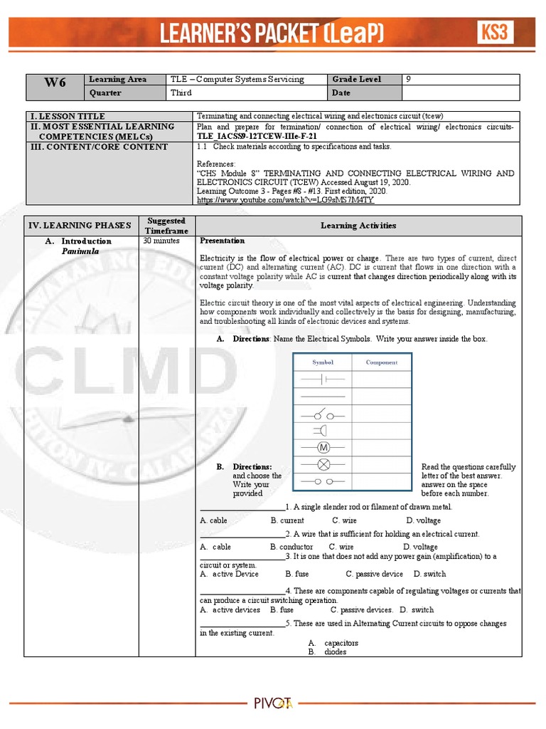 TLE - Computer Systems Servicing 9 Third | PDF | Passivity (Engineering ...