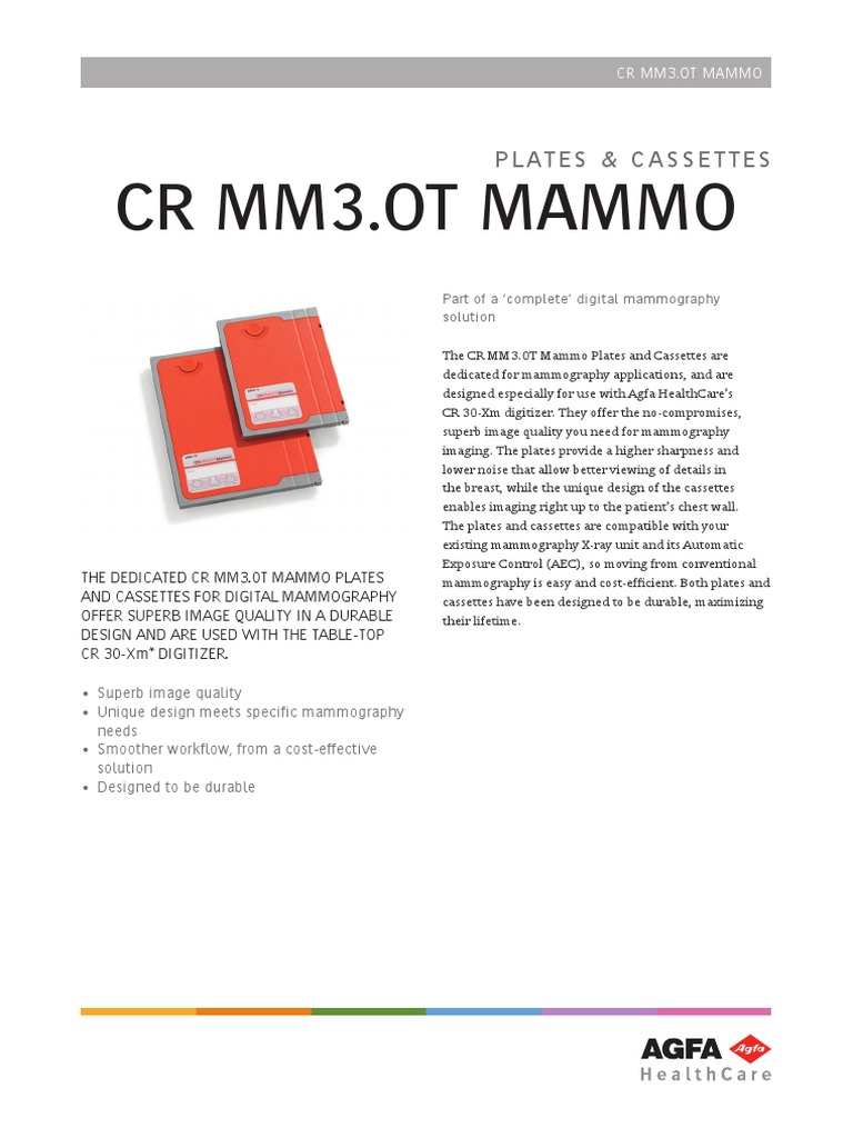 CR Mm3.Ot Mammo: Plates & Cassettes | PDF | Mammography | Applied And ...