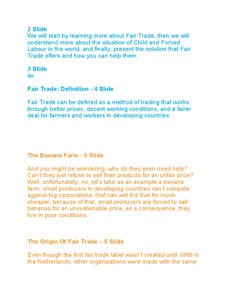 2 Slide: The Banana Farm - 5 Slide | PDF | Fair Trade | Child Labour