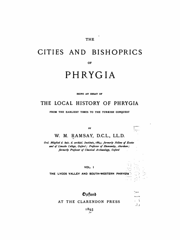 RAMSAY, William Mitchell, 1. The Cities and Bishoprics of Phrygia | PDF ...