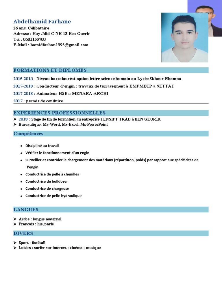 CV Hamid | PDF | Affaires