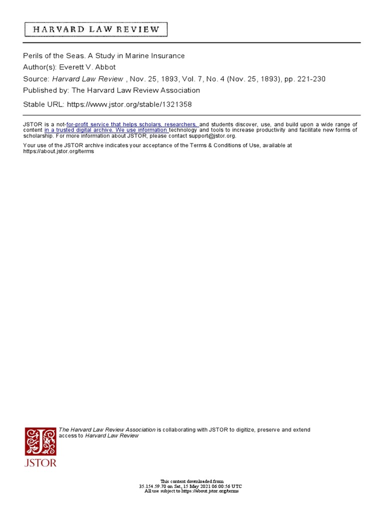Marine Insurance Peril | PDF | Negligence | Insurance