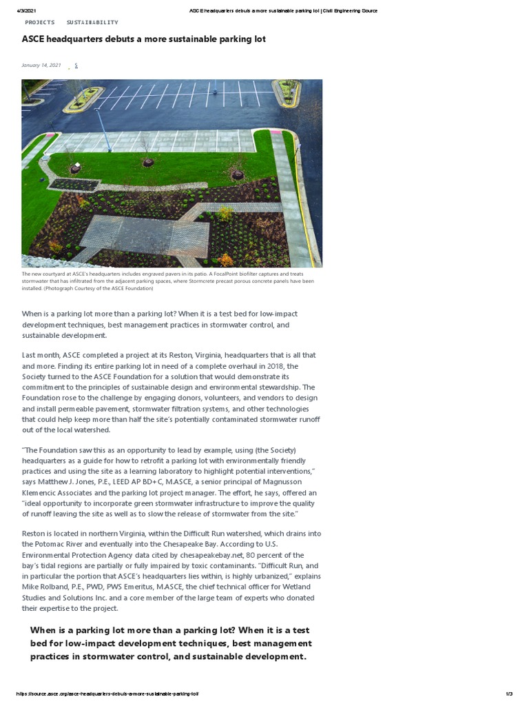ASCE Headquarters Debuts a More Sustainable Parking Lot Through ...