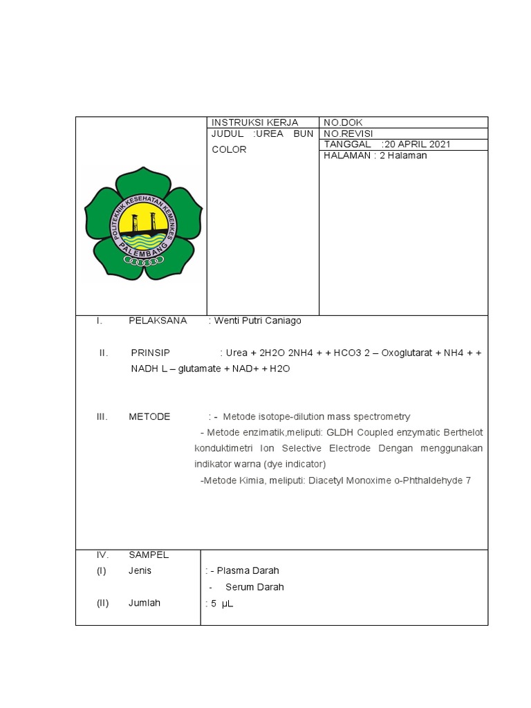 Metode Uji BUN dalam Plasma Darah | PDF