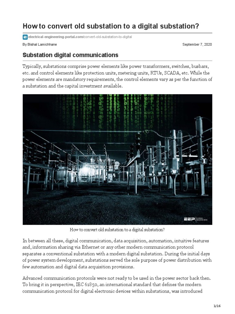 A Guide to Converting an Old Substation to a Digital Substation | PDF ...