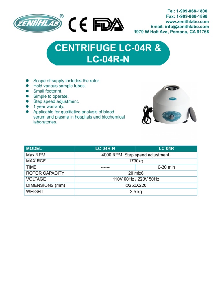 CE C-04R-N Centrifuge Lc-04R & LC-04R-N | PDF